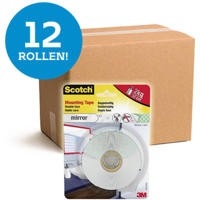 3M mirror mounting tape 19mm x 5m (12 rollen)